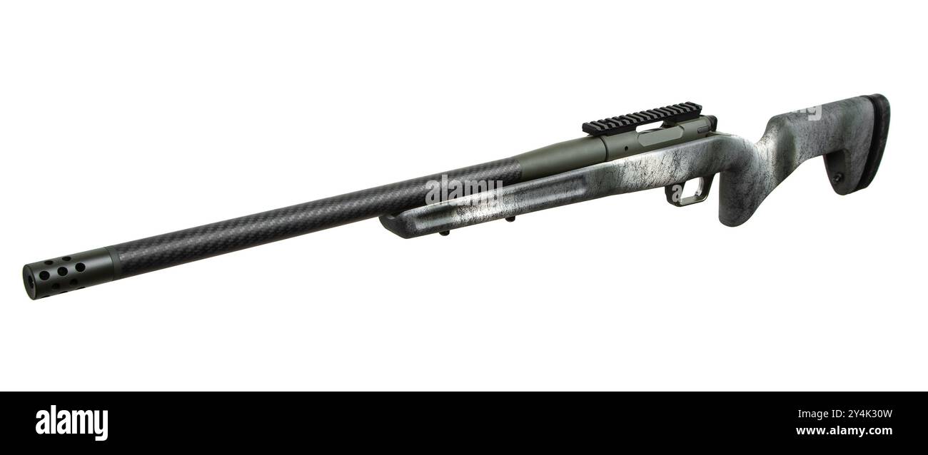 Modern bolt action rifle with carbon barrel. Weapons for sports ...