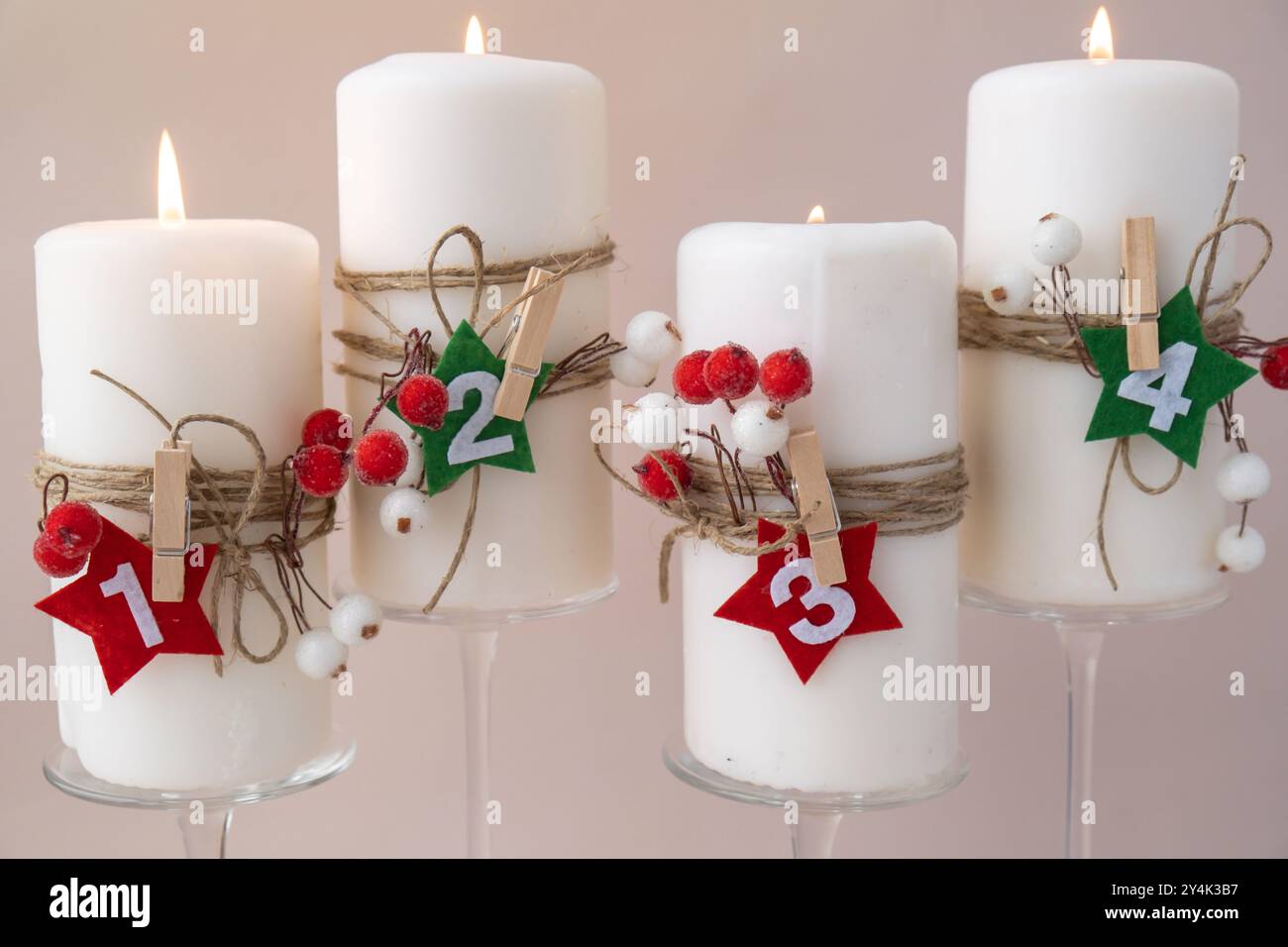 Traditional four advent weeks calendar before Christmas holidays ...