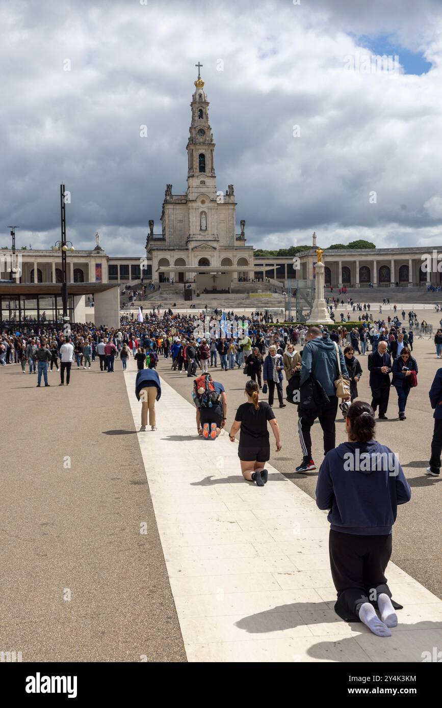 Pilgrims crawl on knees to The Basilica of Our Lady of the Rosary of ...