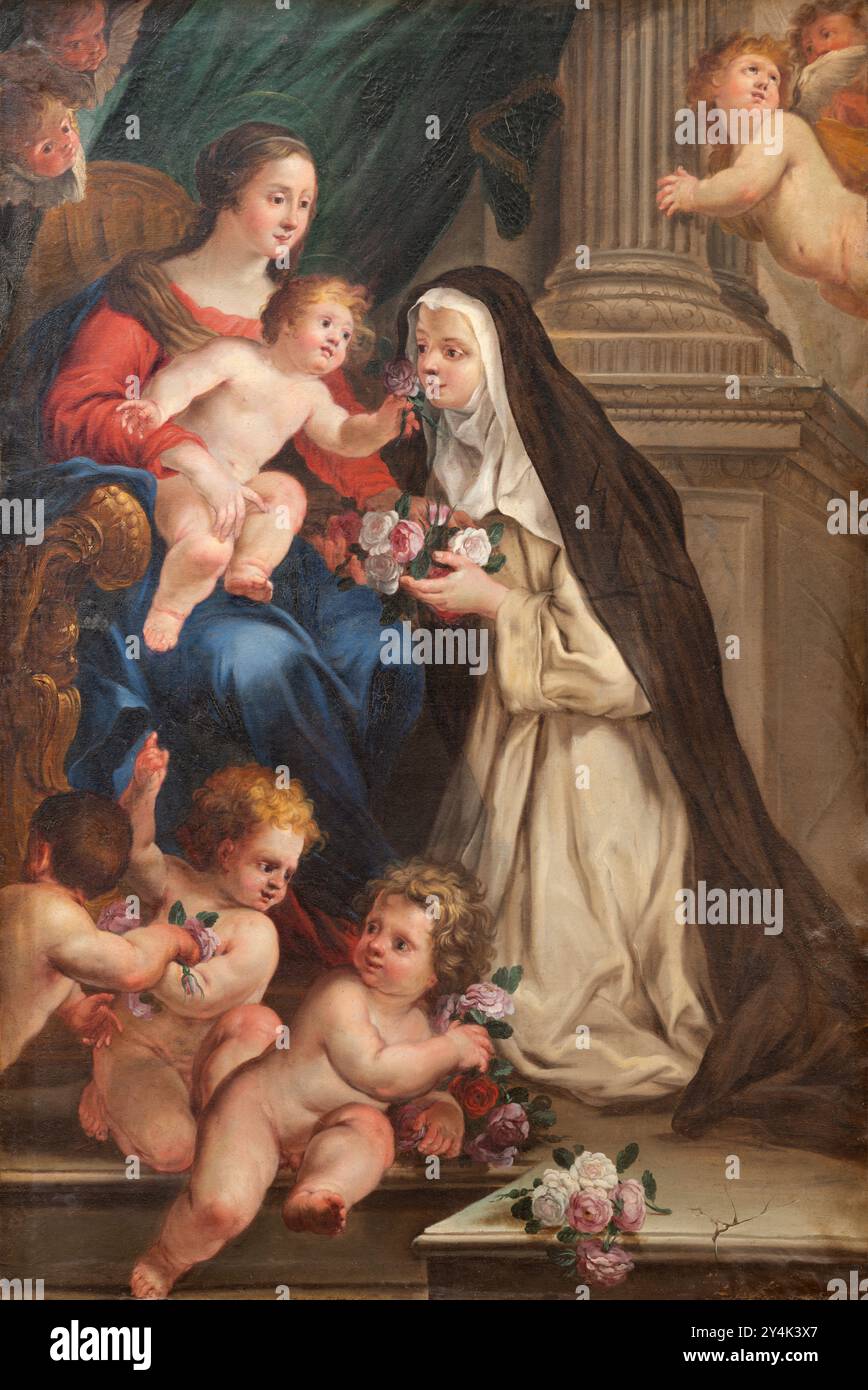 PERUGIA, ITALY - MAY 15, 2024: The painting of Madonna with the St ...