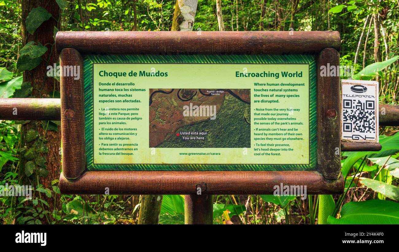 Environmental impact interpretive sign, Carara National Park ...