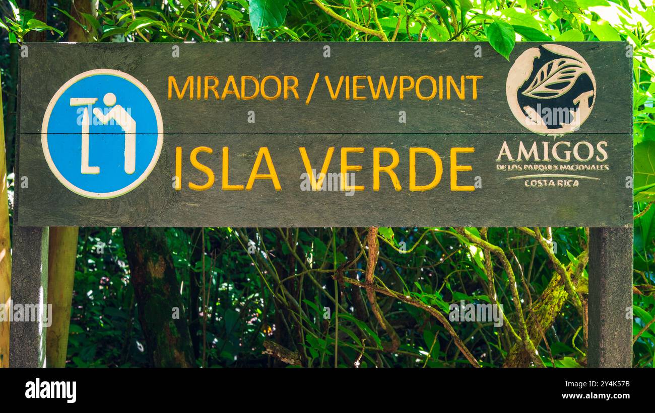 Interpretive sign at the Punta Serrucho viewpoint, Manuel Antonio ...
