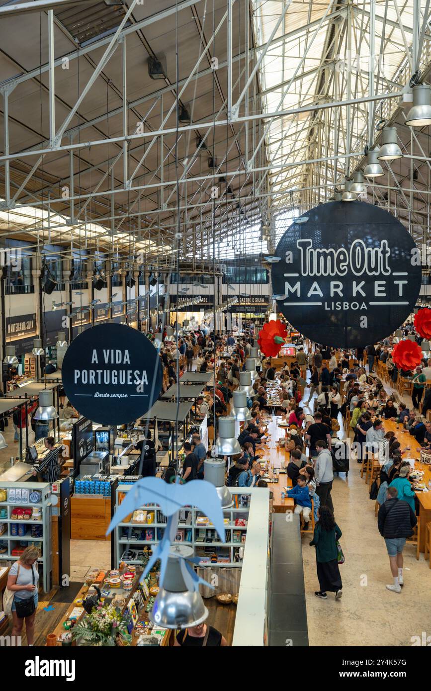 The central market, known as Time Out Market, in Lisbon, Portugal has ...