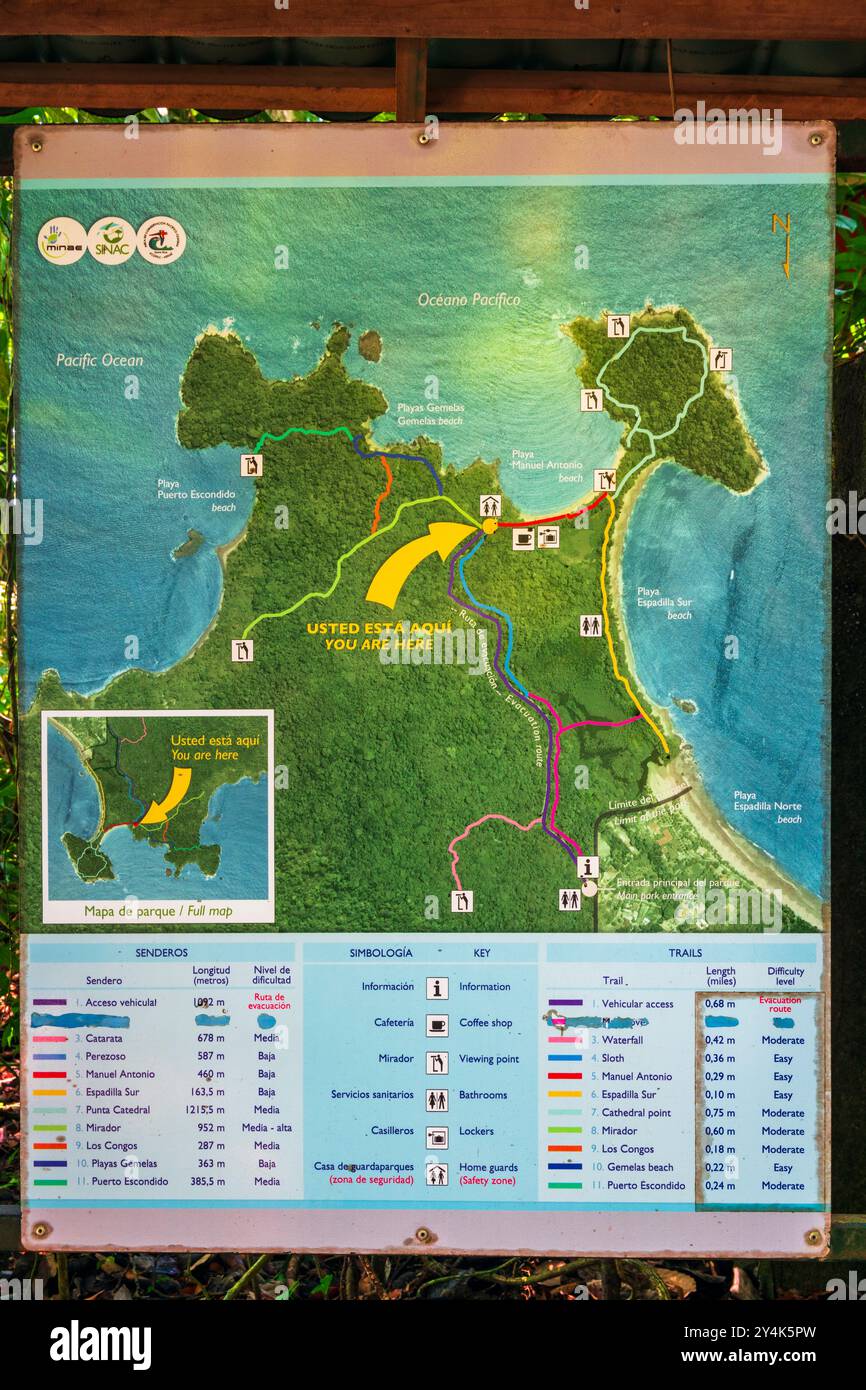 Interpretive map, Manuel Antonio National Park, Puntarenas Province ...