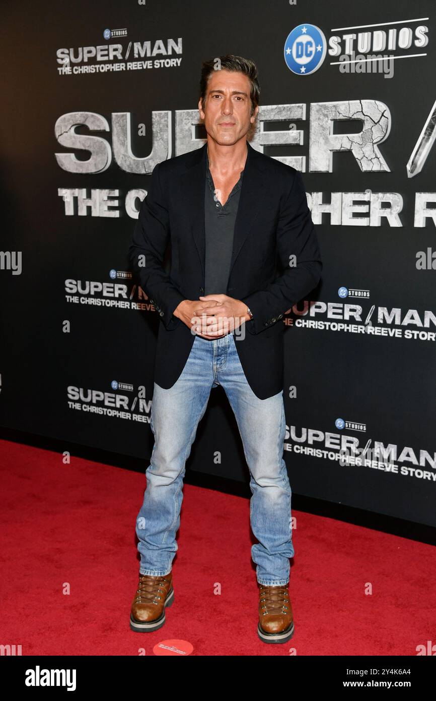 David Muir attends the premiere of "Super/Man: The Christopher Reeve ...