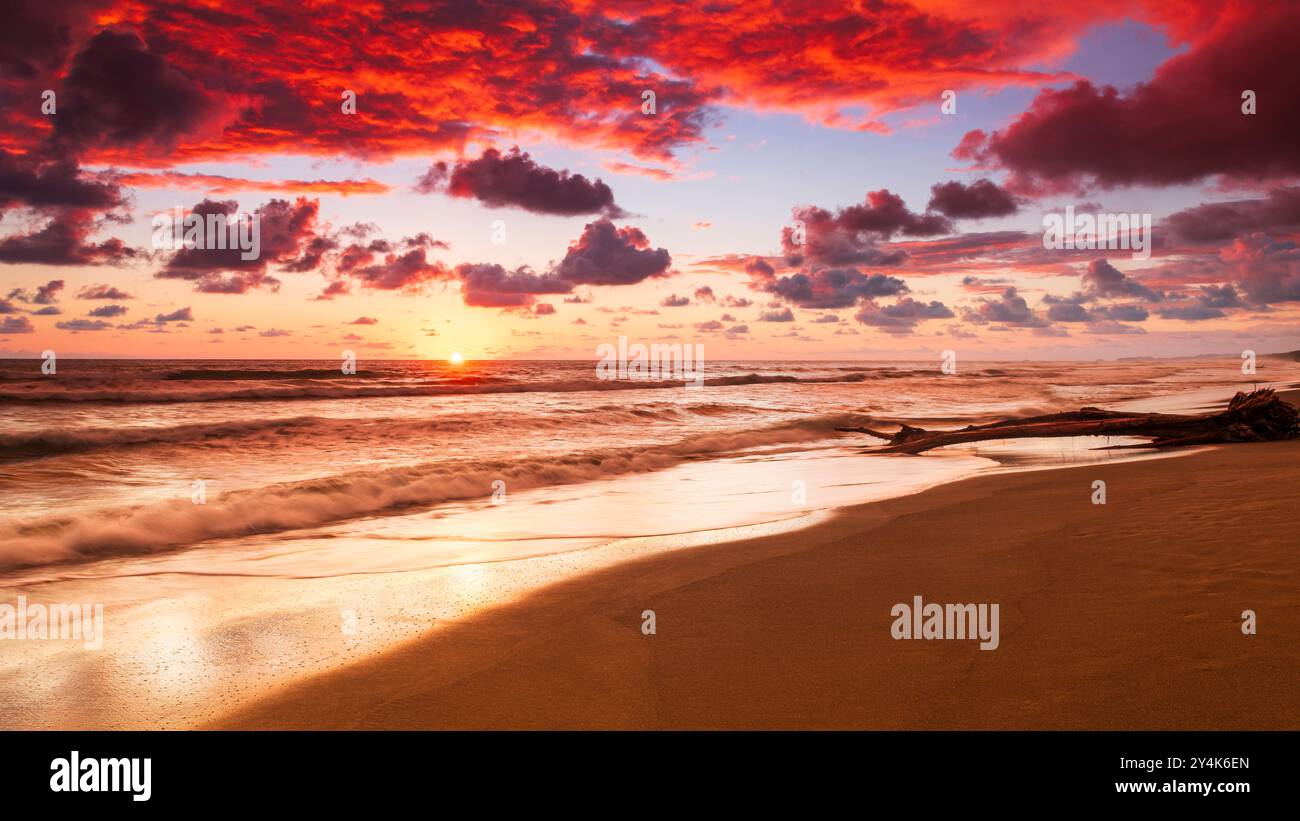 Sunset at Playa Matapalo beach, Puntarenas Province, Costa Rica Stock ...
