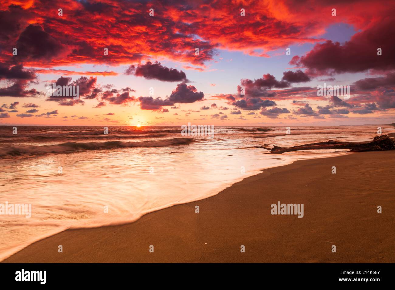 Sunset at Playa Matapalo beach, Puntarenas Province, Costa Rica Stock ...