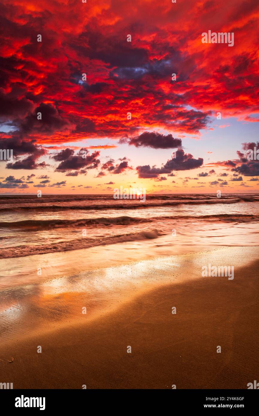 Sunset at Playa Matapalo beach, Puntarenas Province, Costa Rica Stock ...