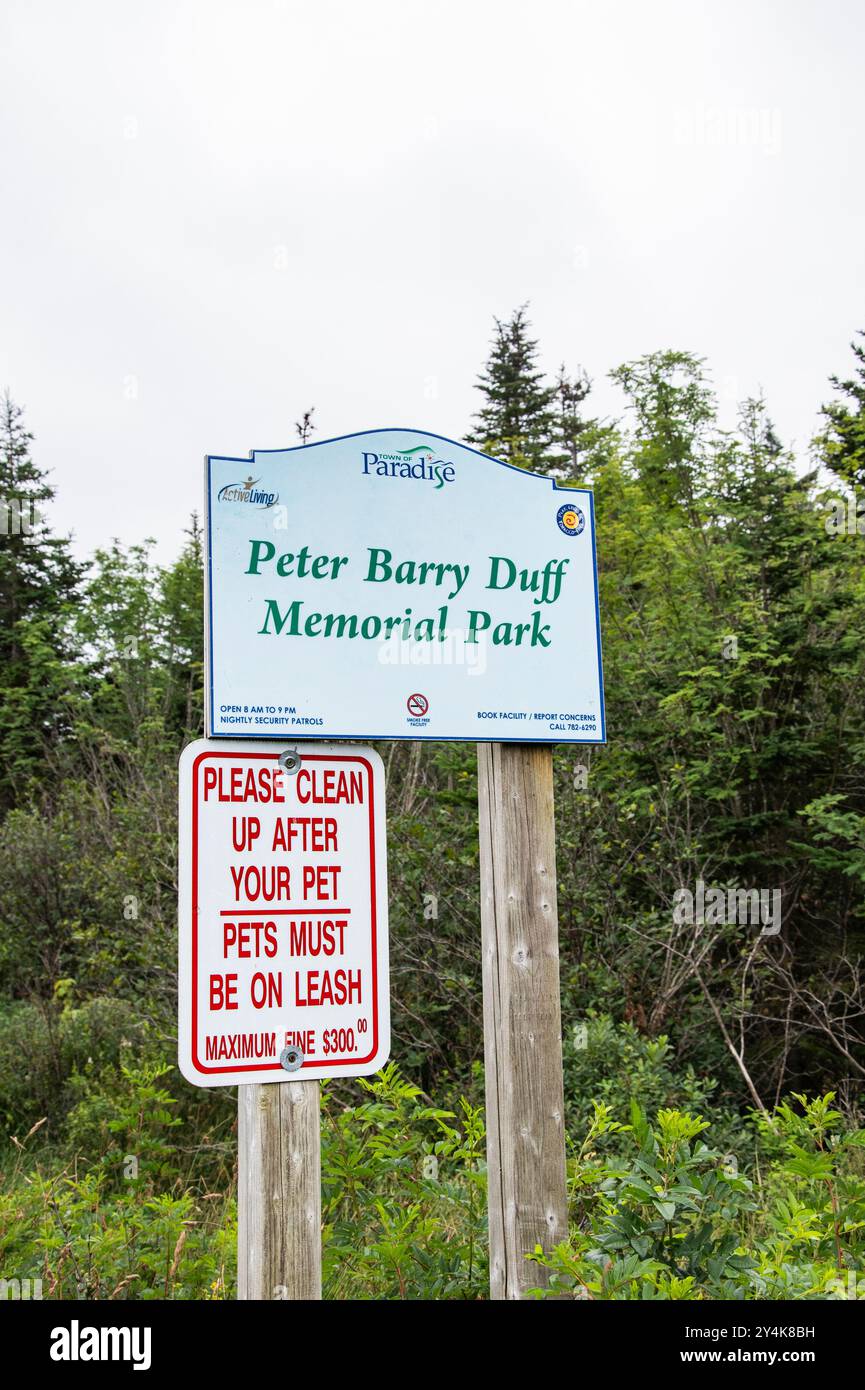 Welcome to Peter Barry Duff Memorial Park sign on Topsail Pond Road in ...