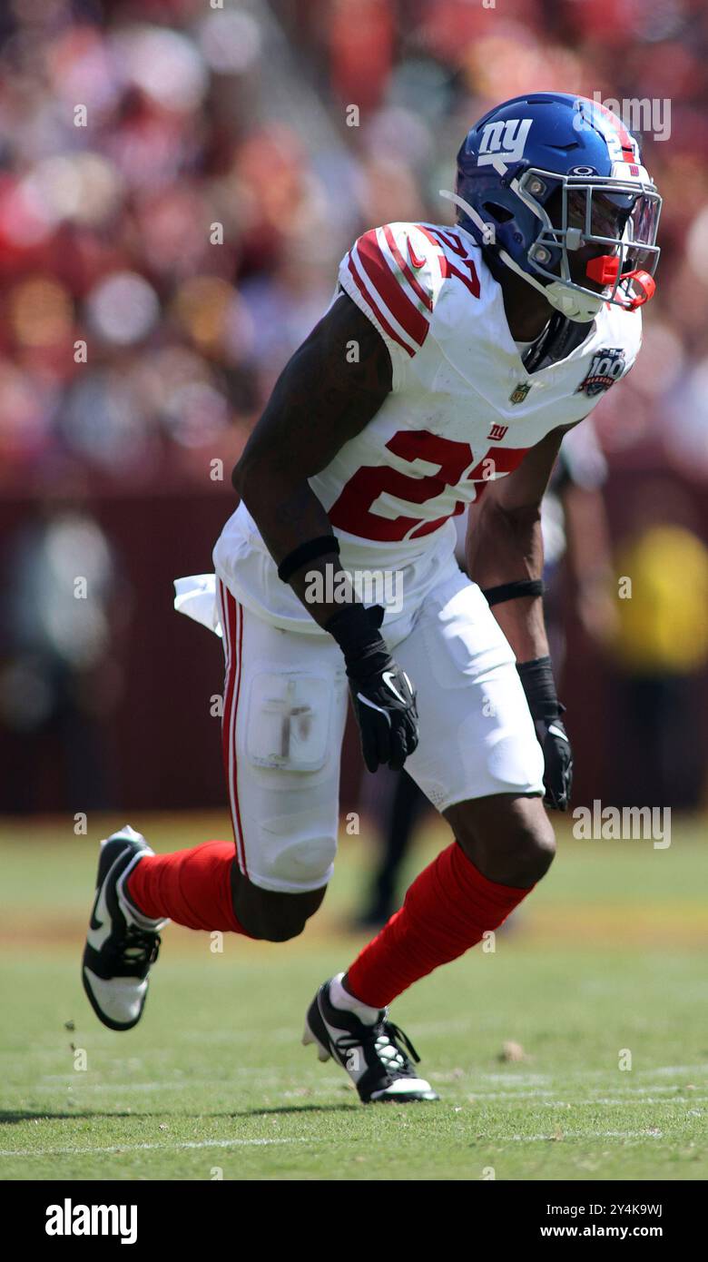 New York Giants safety Jason Pinnock (27) in action during an NFL ...