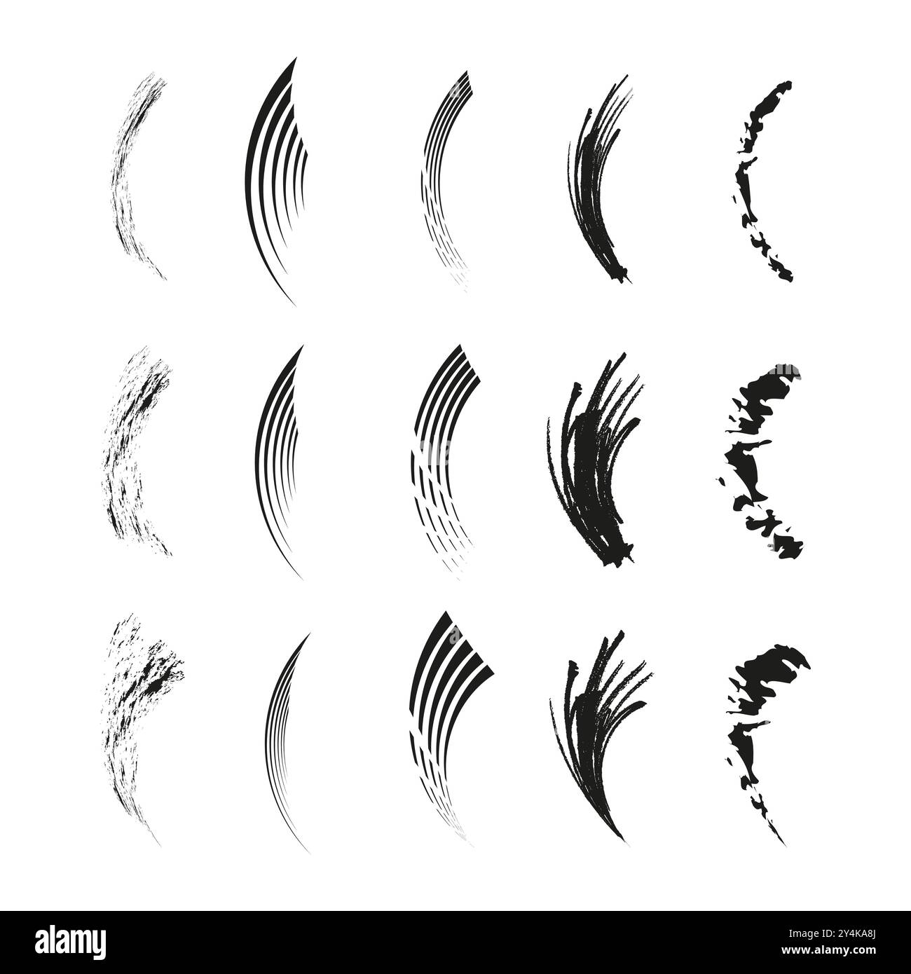 Abstract curved lines. Grunge and geometric shapes. Dynamic stroke ...