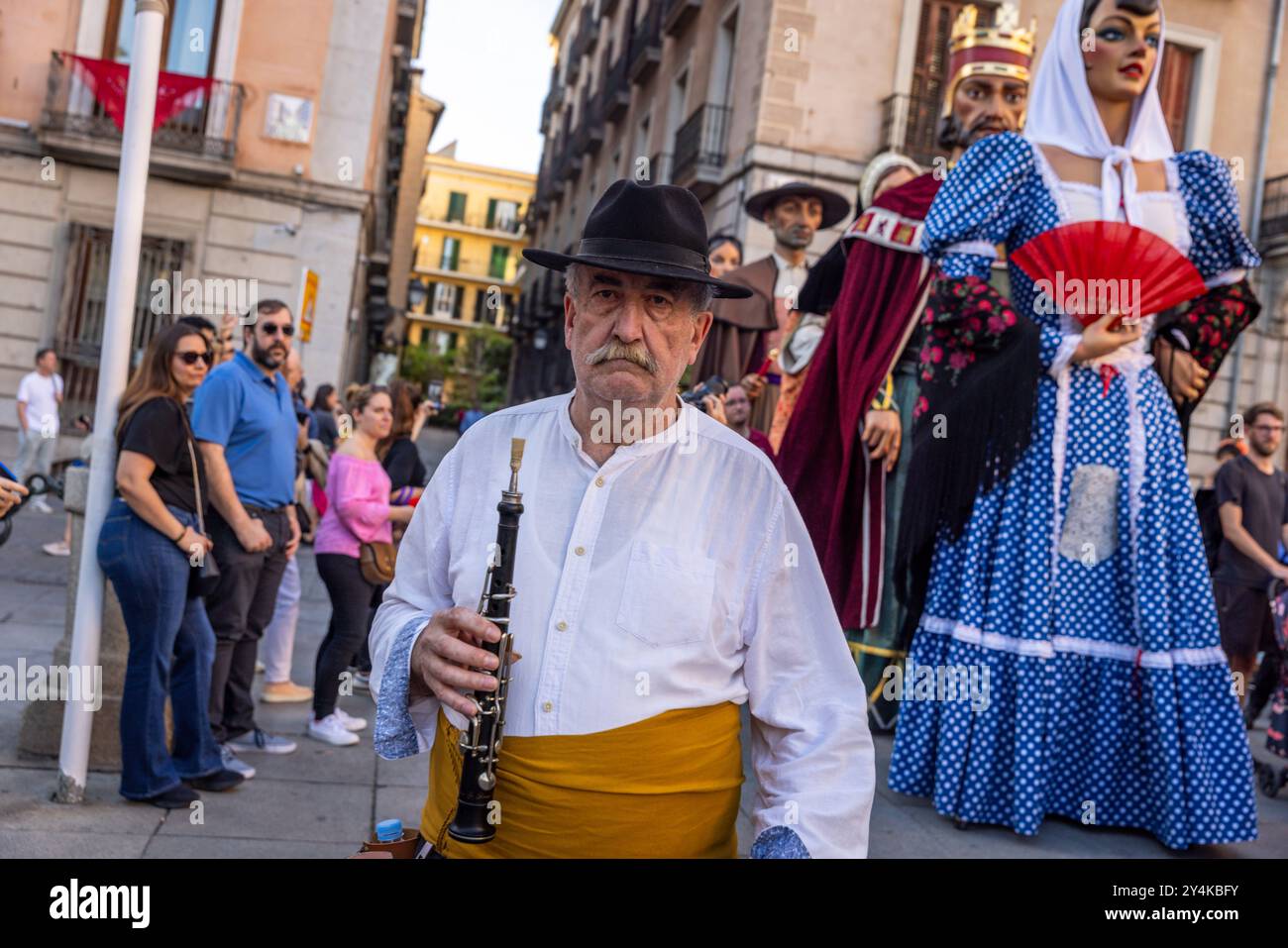Giant puppets take part in the Festival of San Isidro in the streets of ...