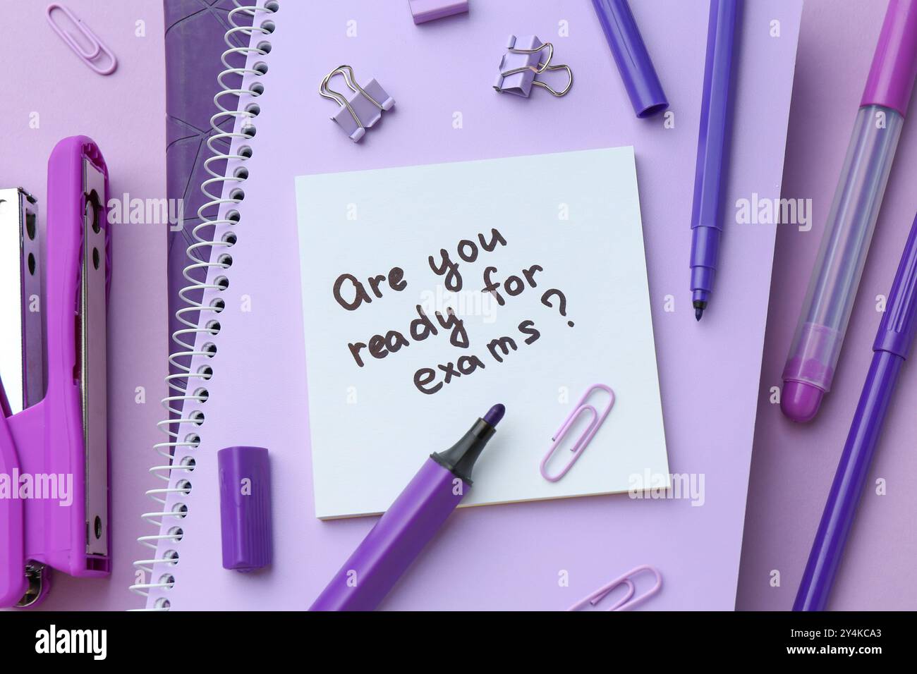 Paper note with question Are You Ready For Exams and stationery on ...
