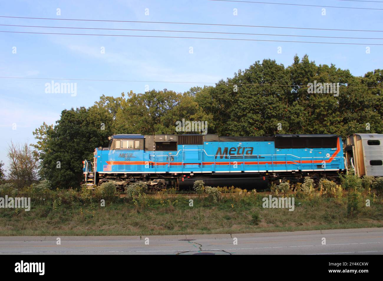 New design Metra locomotive in Morton Grove, Illinois Stock Photo - Alamy