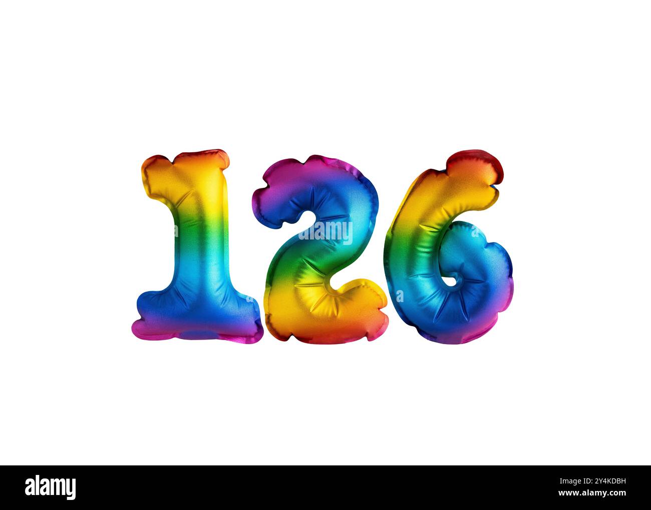 Multicolor balloon number 126 anniversary. Happy birthday ...