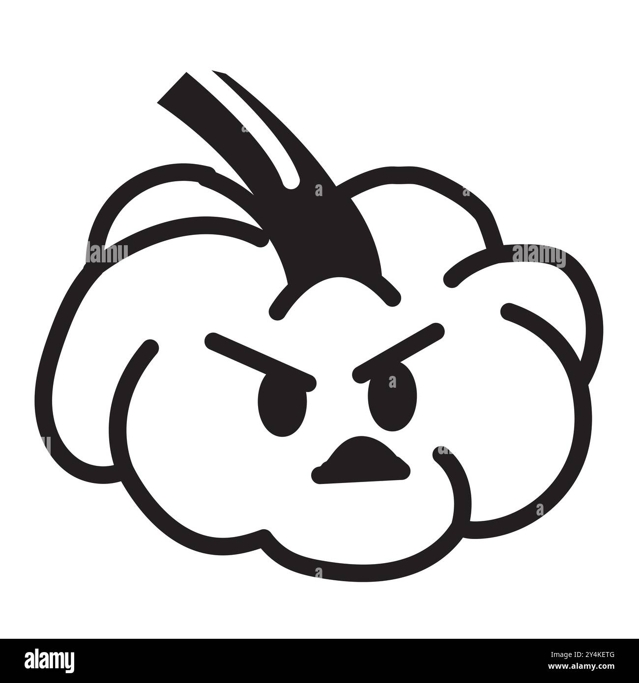 Halloween pumpkin with an evil expression. Vector illustration isolated ...