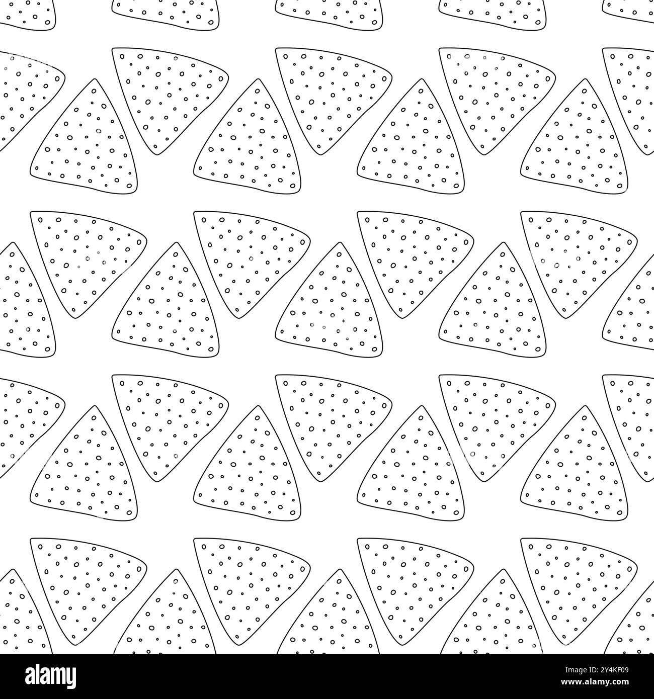 Nachos Black and white Mexican fast food Seamless pattern. Nachos Day ...