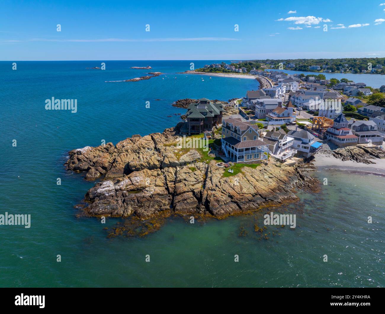 Cape at Gunrock Beach and Hull coast aerial view on Atlantic Avenue in ...