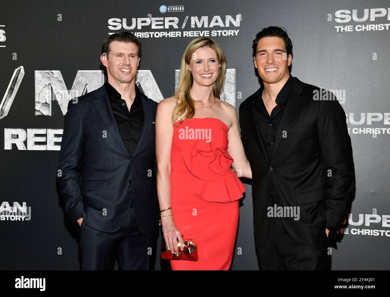 Matthew Reeve, left, Alexandra Reeve Givens and Will Reeve attend the ...