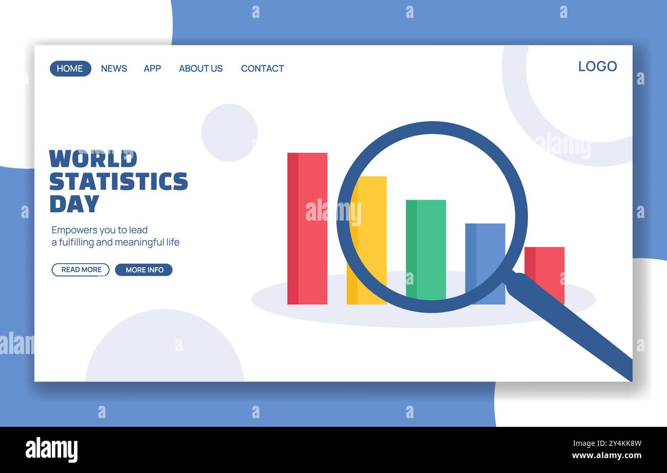 Statistics Day Social Media Landing Page Cartoon Hand Drawn Templates ...