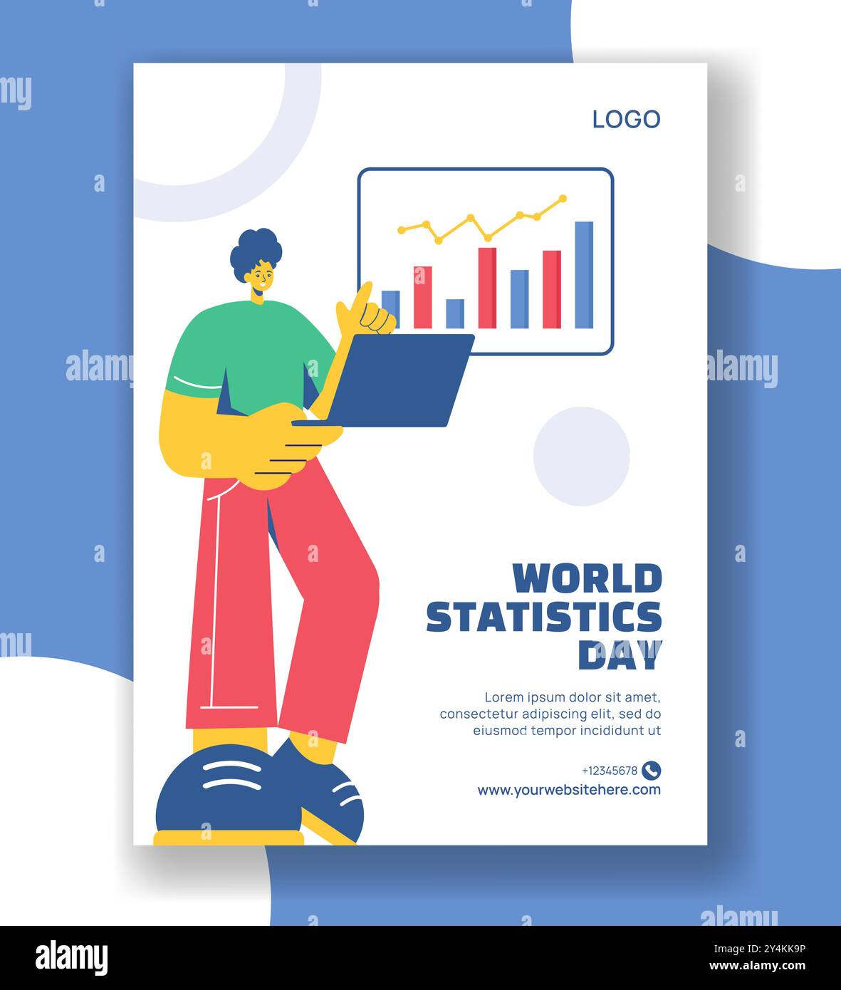 Statistics Day Vertical Poster Flat Cartoon Hand Drawn Templates ...