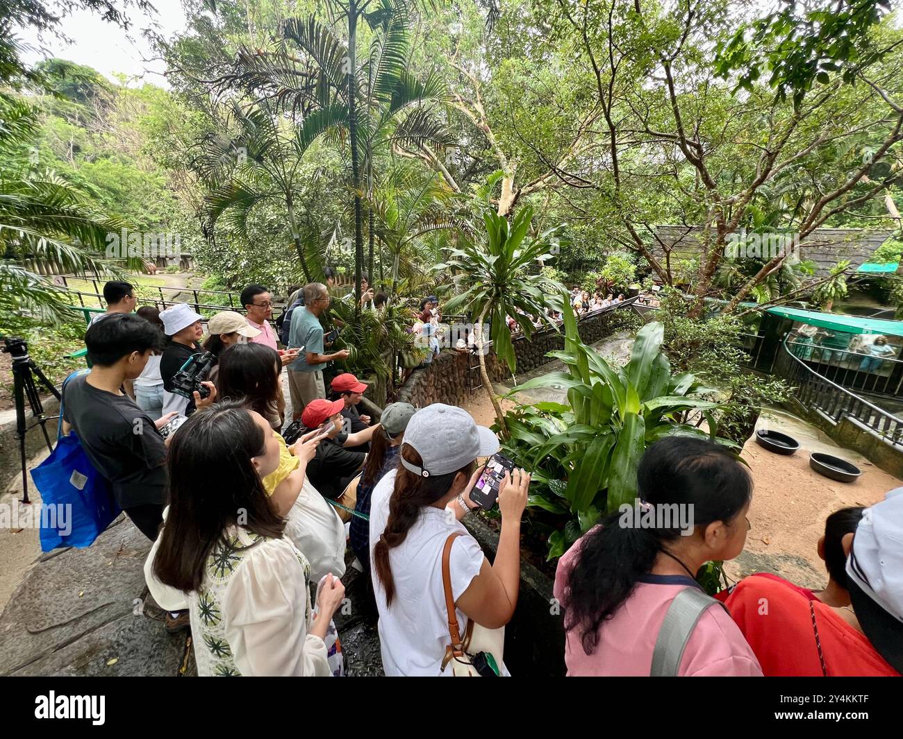 Bang Phra, Thailand. 18th Sep, 2024. Numerous visitors try to catch a glimpse of the two-month ...