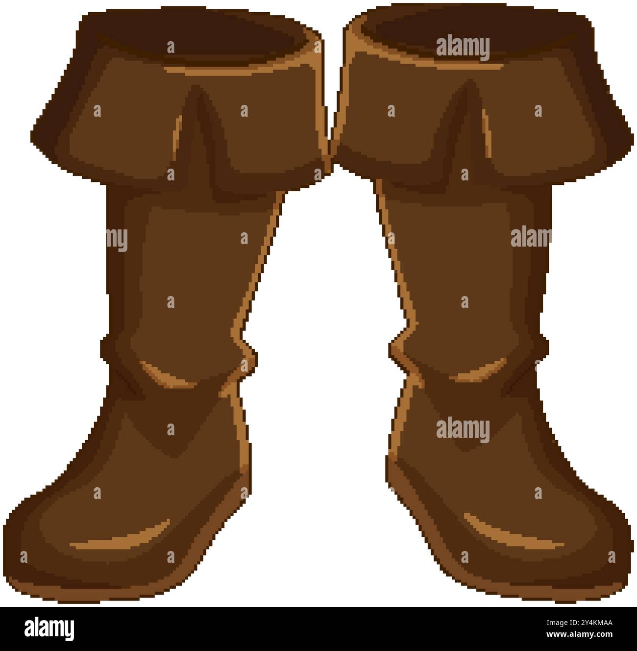 Pair of brown leather boots vector illustration Stock Vector Image ...