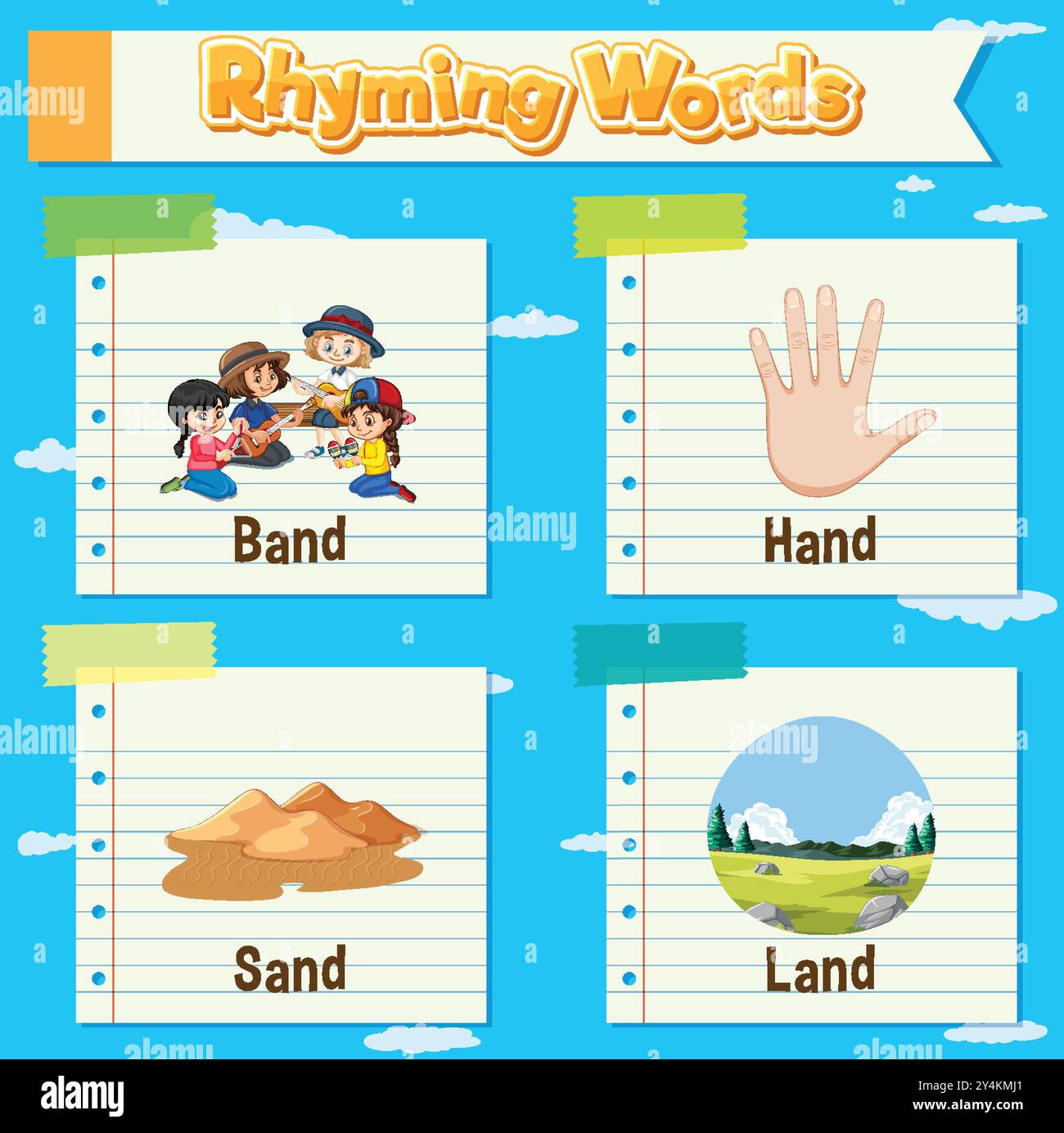 Illustration of rhyming words with images Stock Vector Image & Art - Alamy