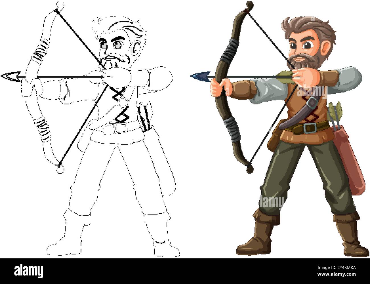 Illustration of a man aiming a bow Stock Vector Image & Art - Alamy