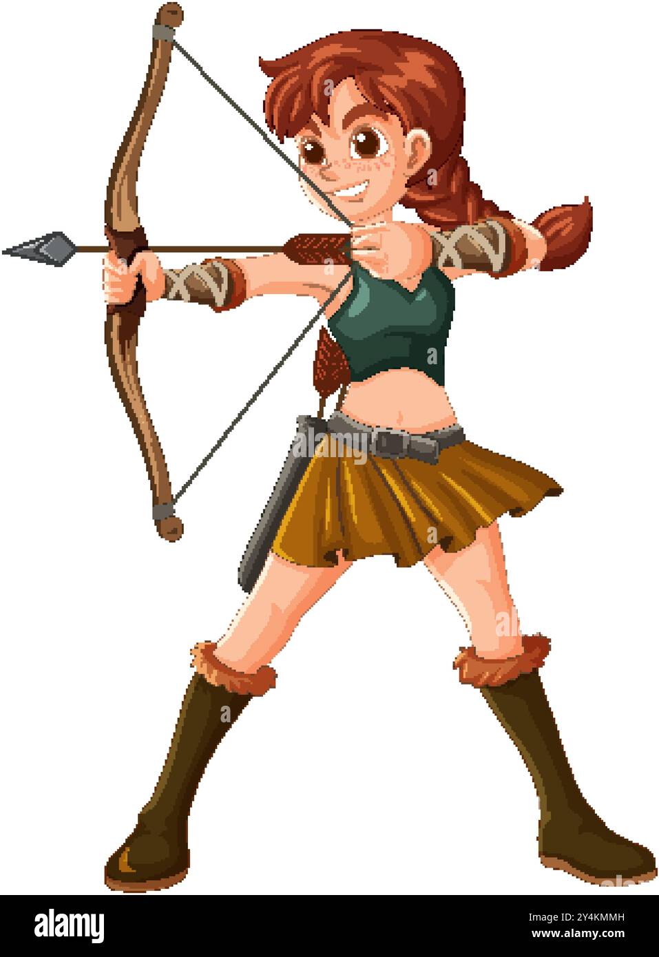 Archer woman training bow Stock Vector Images - Alamy