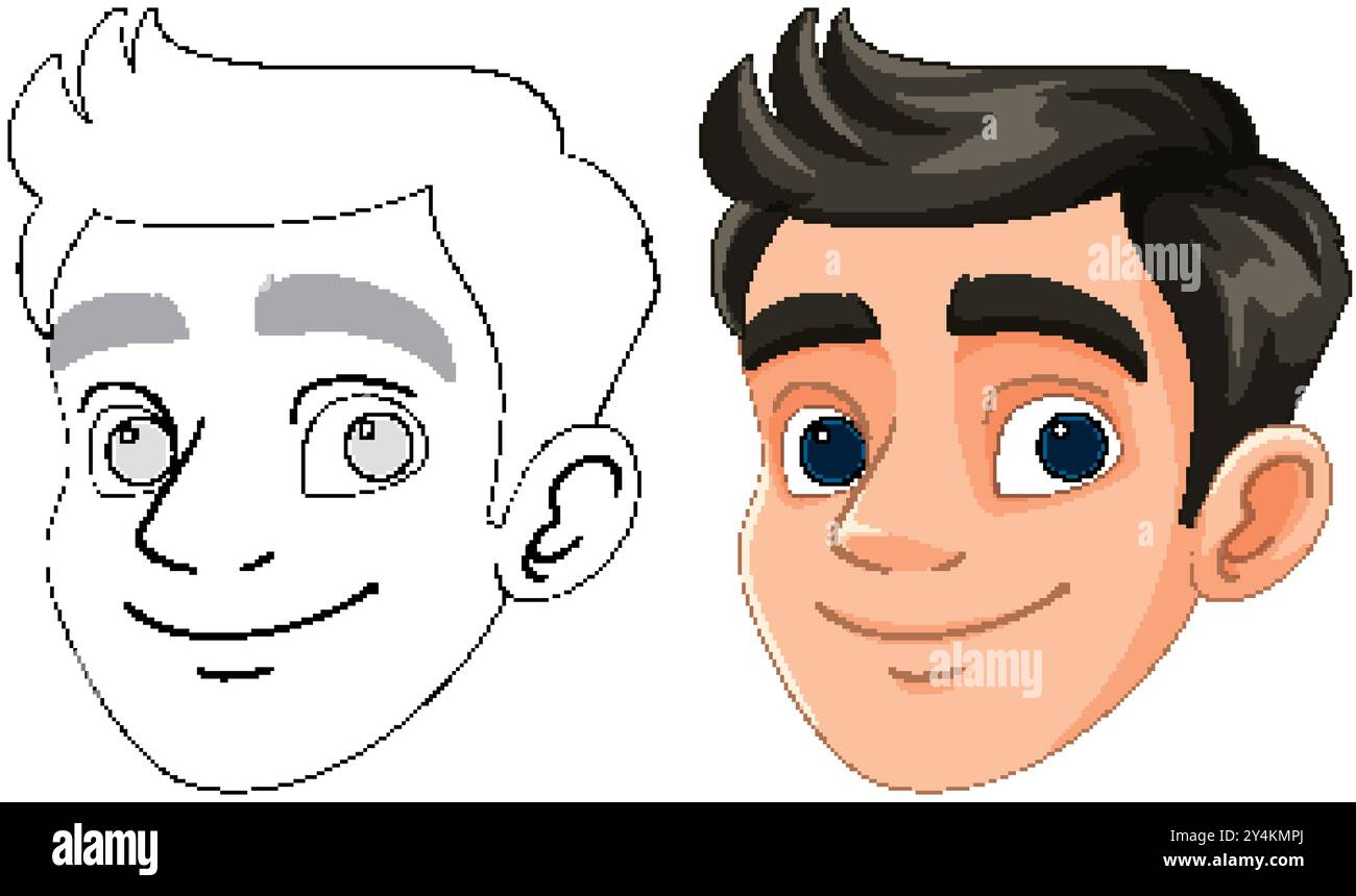 Vector illustration of a smiling cartoon face Stock Vector Image & Art ...