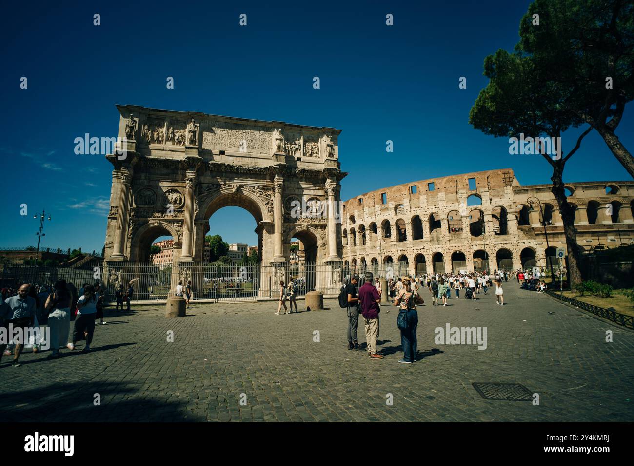 The Arch of Constantine near the Coliseum, famous ancient triumphal ...
