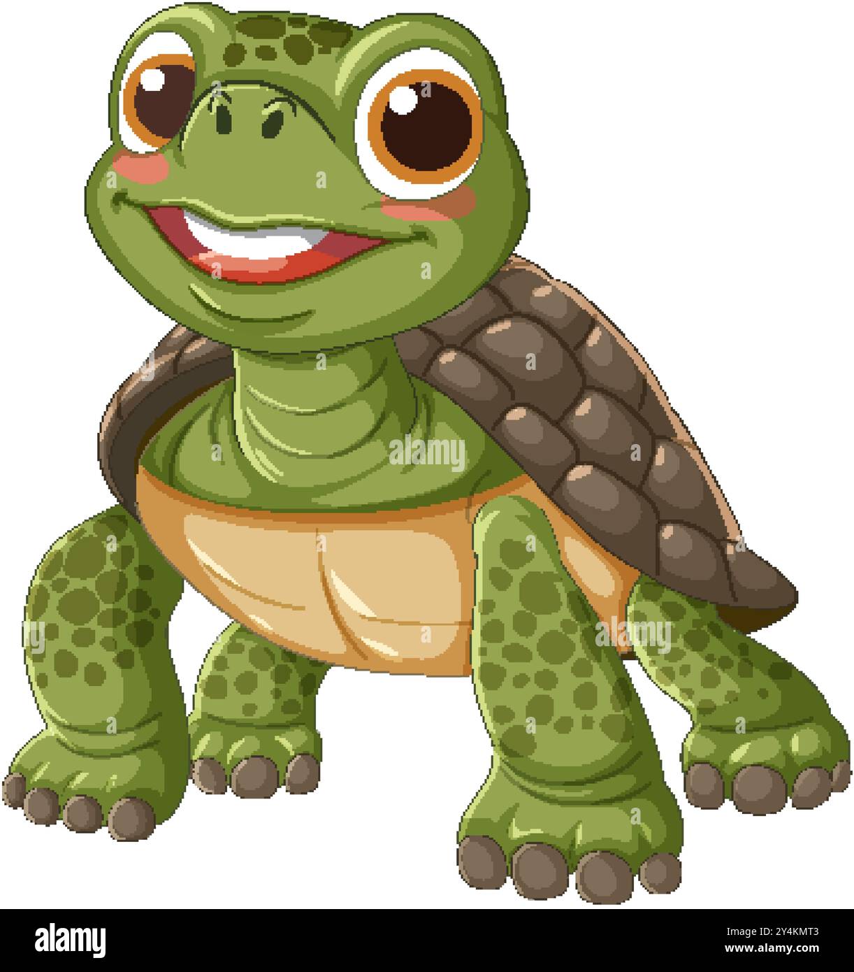 Cheerful and playful cartoon turtle illustration with a cute Stock ...