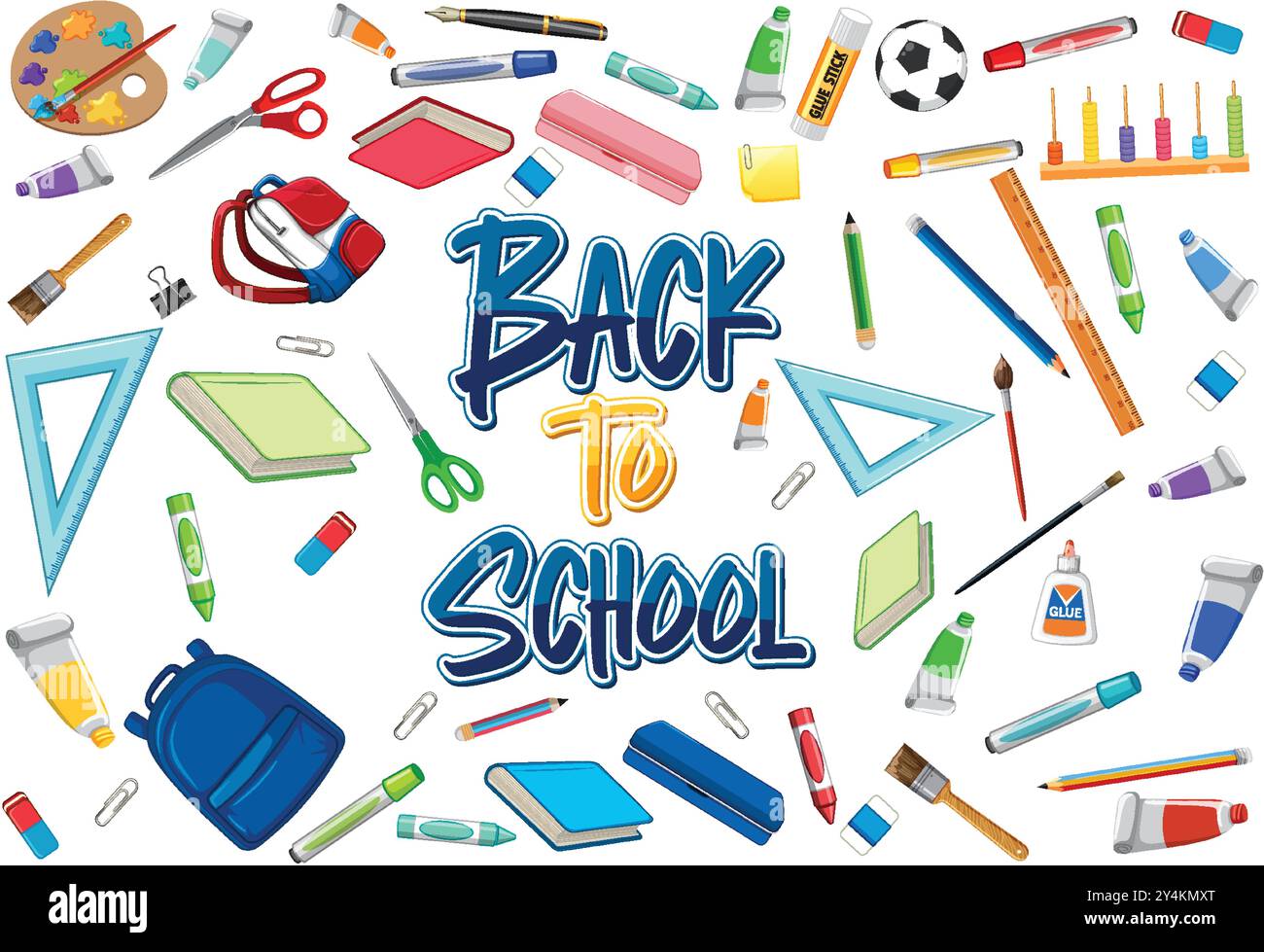 Illustration of school supplies and educational tools Stock Vector ...