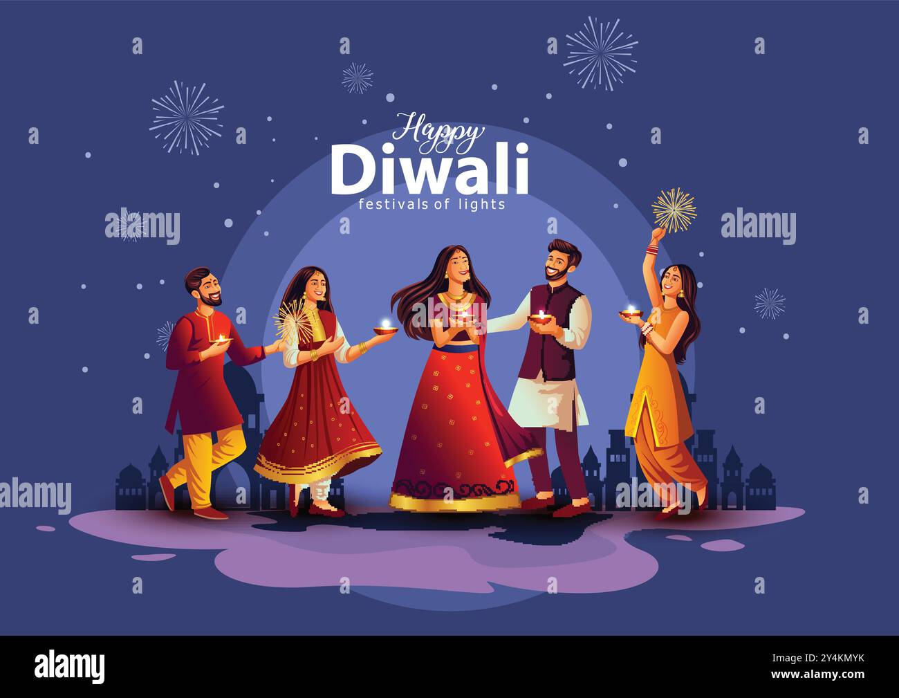 Indian lady cartoon hi-res stock photography and images - Alamy