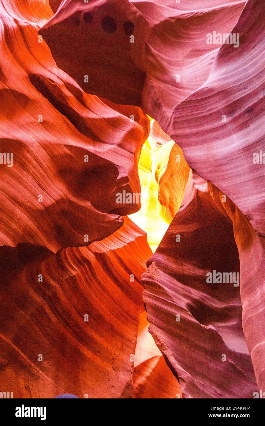 Beautiful view of Antelope Canyon sandstone formations in famous Navajo ...
