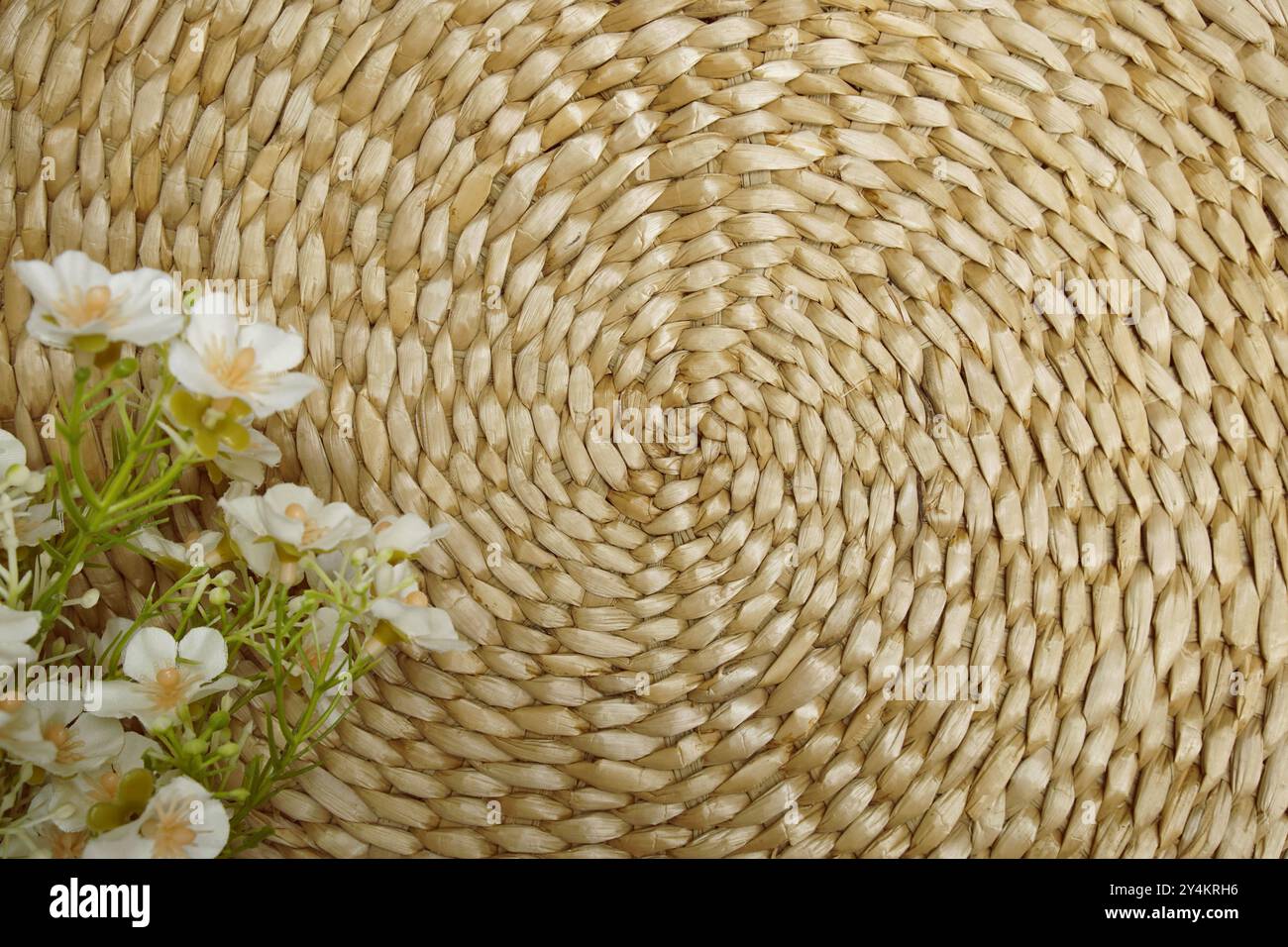 Circular Weave fibers rattan pattern background Stock Photo - Alamy