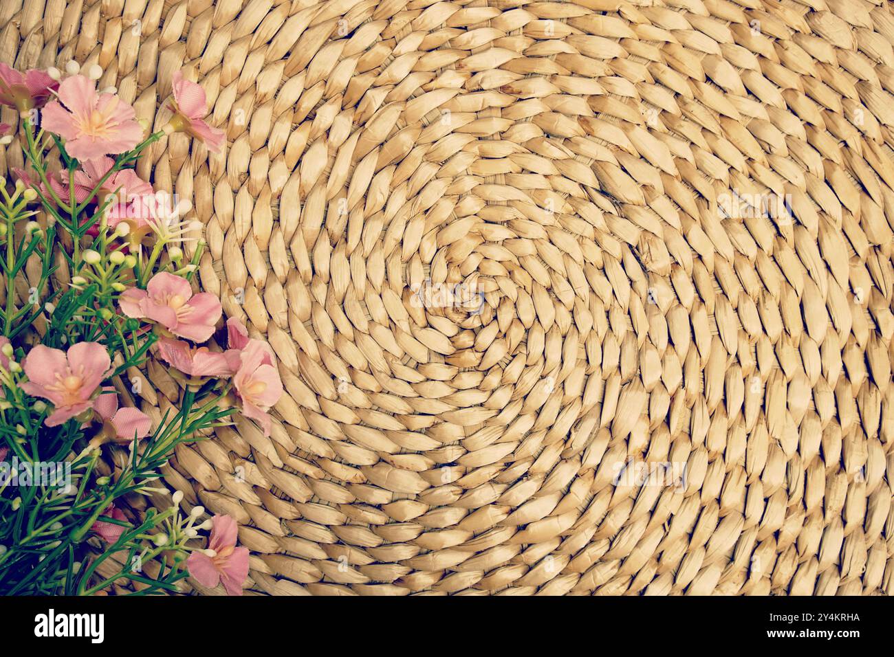 Circular Weave fibers rattan pattern background Stock Photo - Alamy