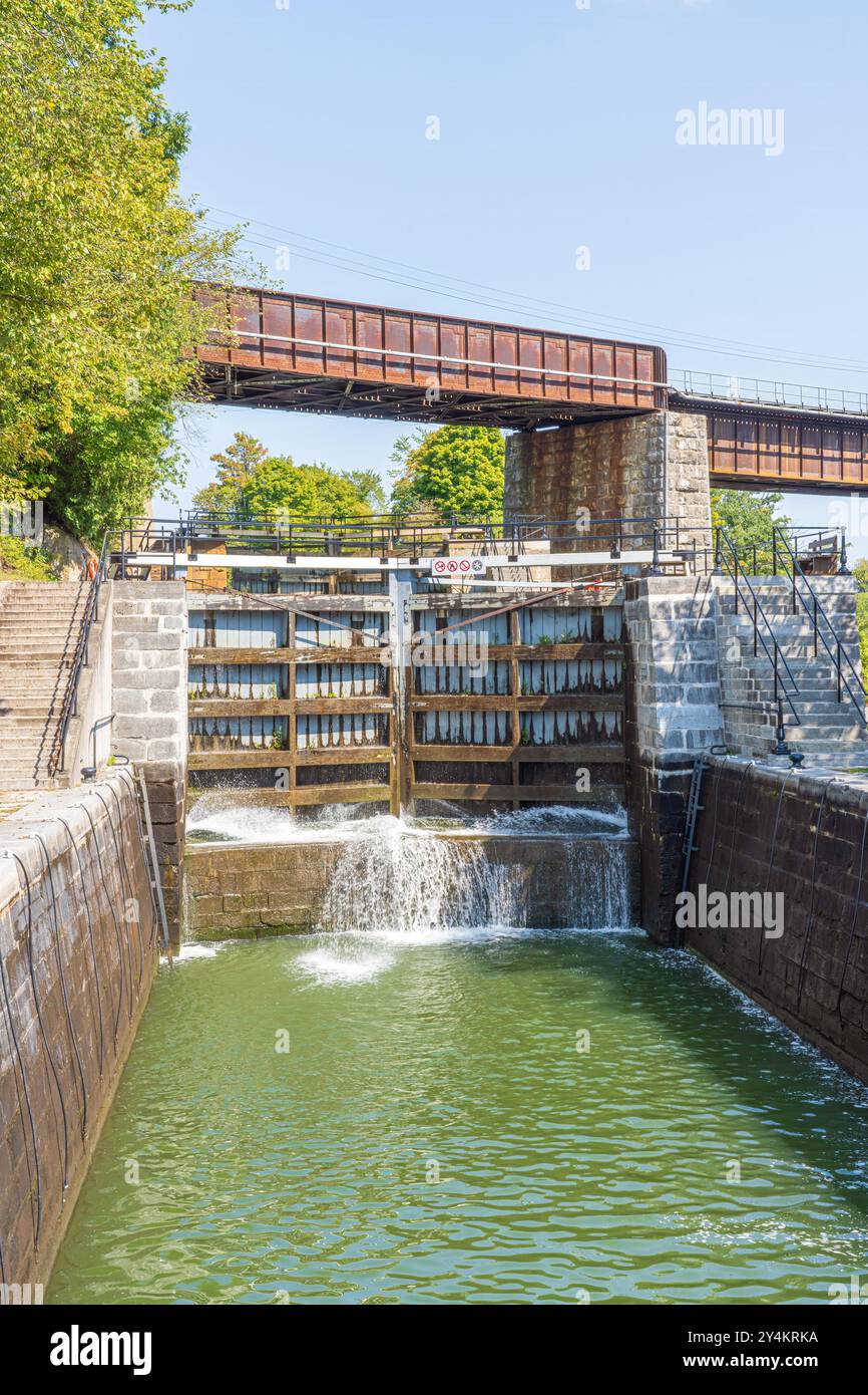 At Kingston Mills Lockstation, the Cataraqui River descends from ...