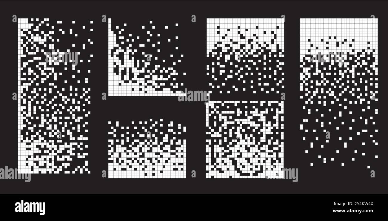 Pixel disintegration background. Decay effect. Dispersed dotted pattern ...