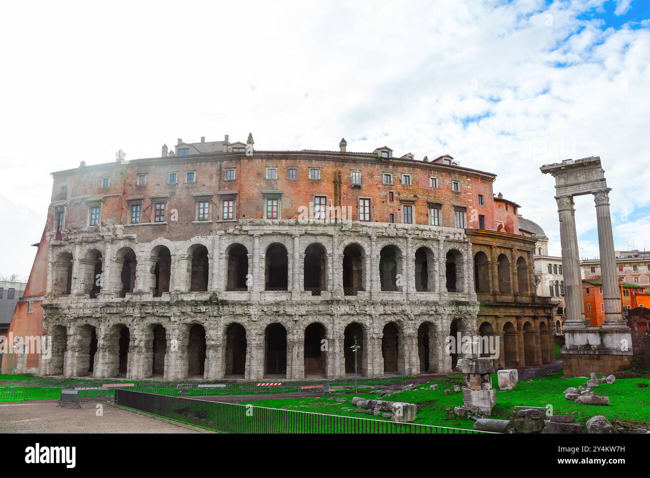 Teatro di Marcello in Rome Italy. Roman Empire architecture with arched ...