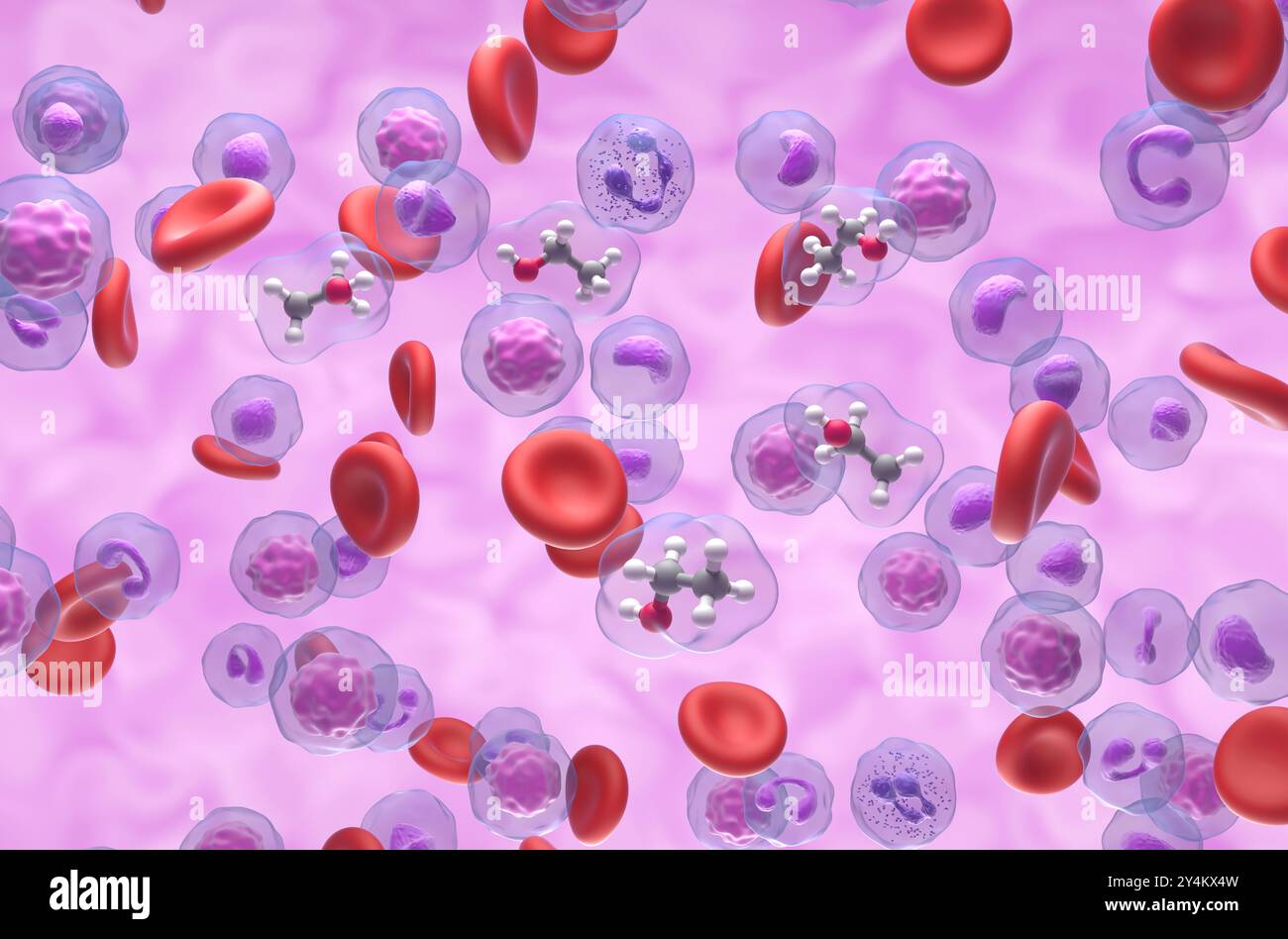 Ethanol (ethyl alcohol) molecules - isometric view 3d illustration ...