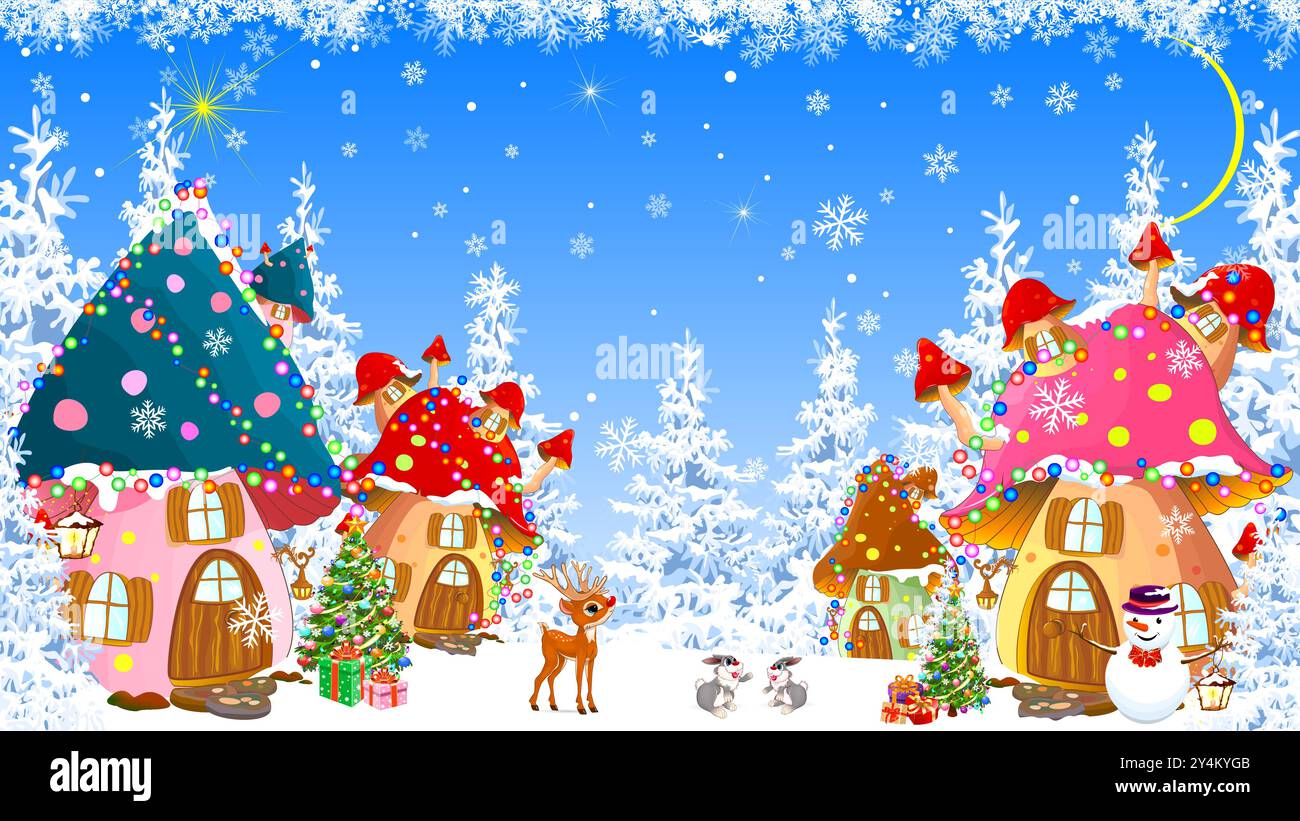 Christmas window tree decorated Stock Vector Images - Alamy