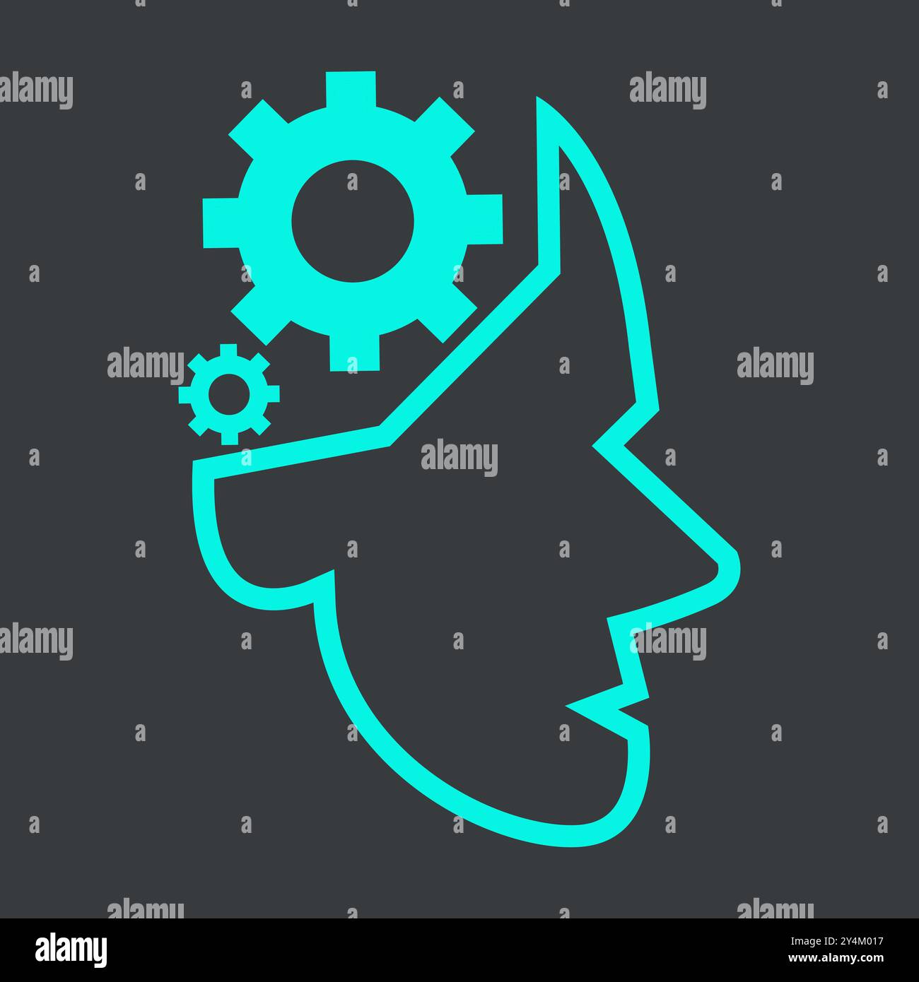 Artificial Intelligence Vector Line Icons Set. Face Recognition ...