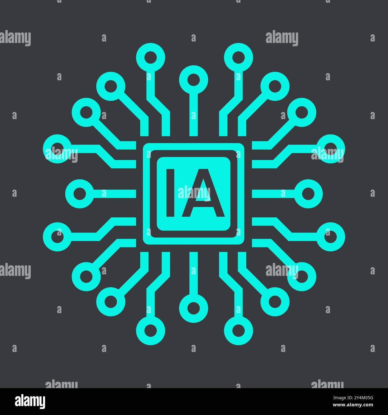 Artificial Intelligence Vector Line Icons Set Face Recognition