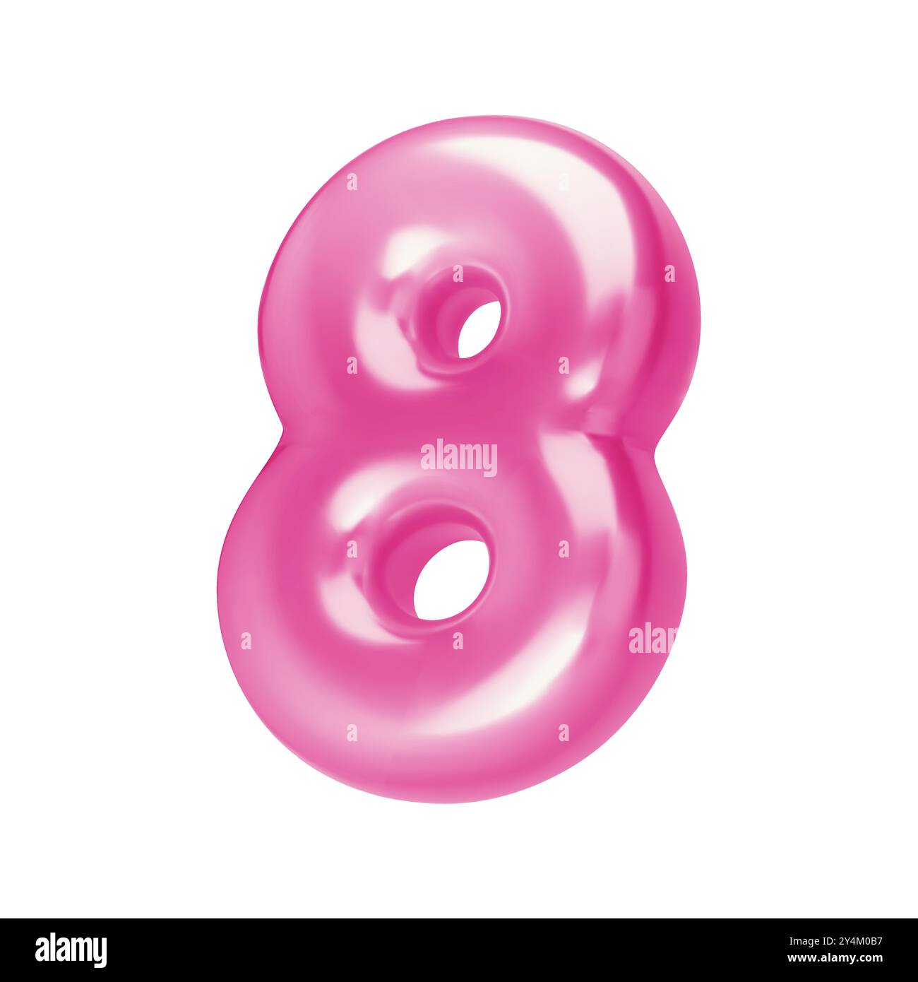 Number pink 8. Foil and chrome balloon number eight in 3d style ...