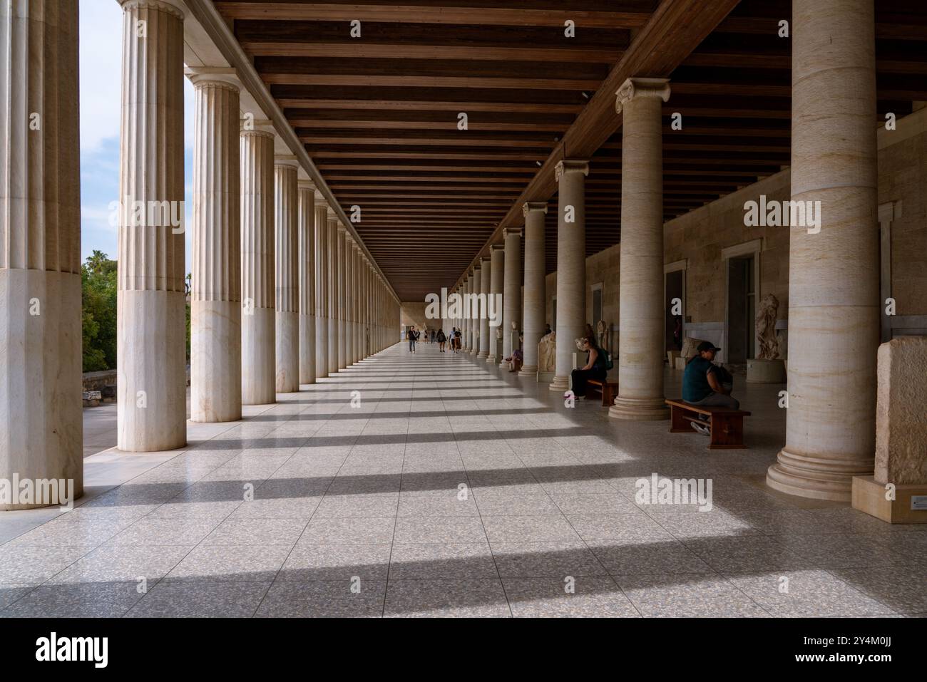 The interior architecture of the Stoa of Attalos, an historic landmark ...
