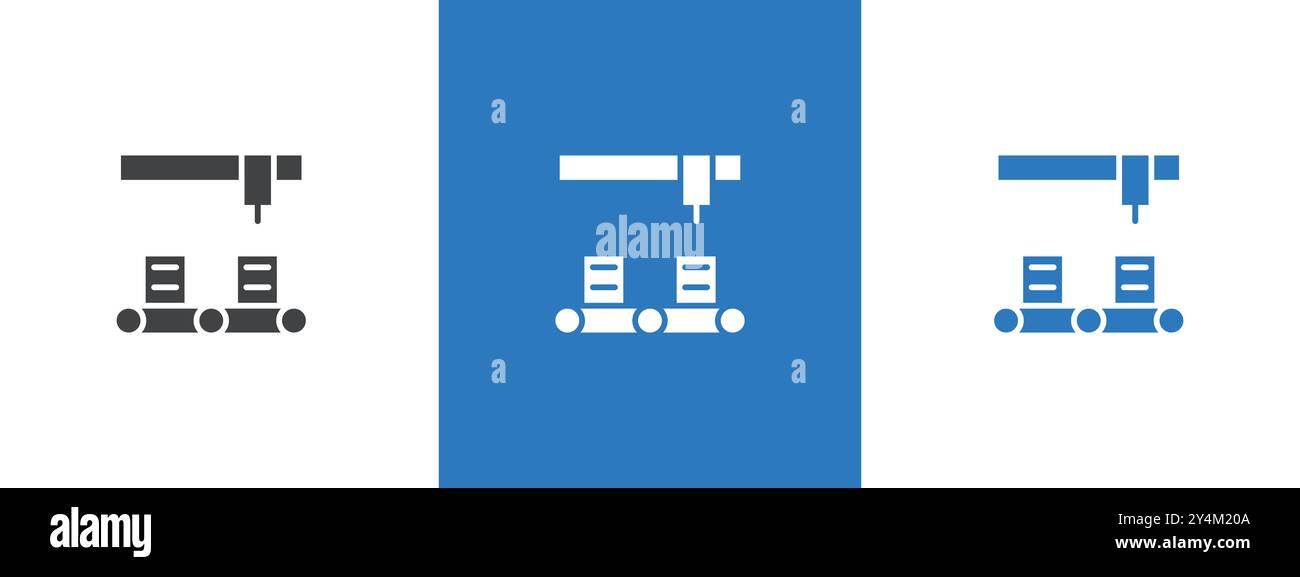 Assembly Line Icon Outline Collection In Black And On White Background Stock Vector Image And Art