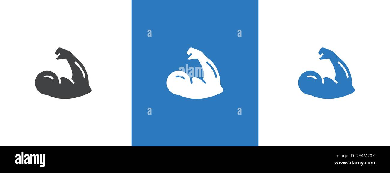 Biceps icon outline collection in black and on white background Stock ...