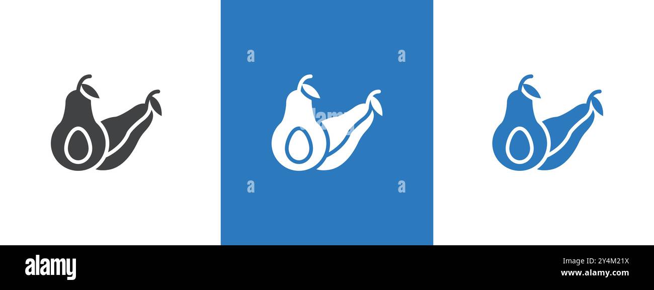 Sliced avocado on whole Stock Vector Images - Alamy